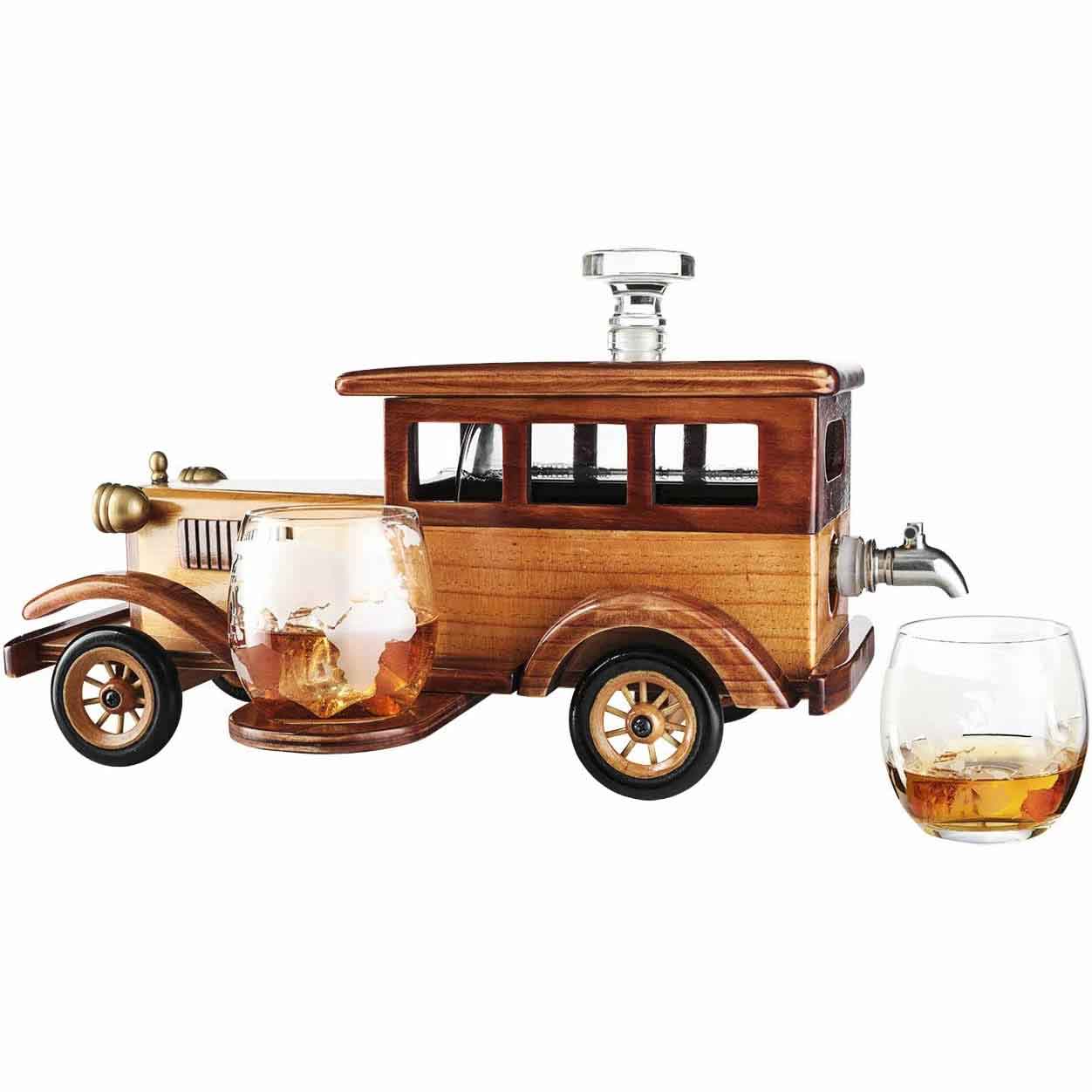 Old Fashioned Car Whiskey Decanter Set, Very Large 15" x 13" x 7" 750ml ...