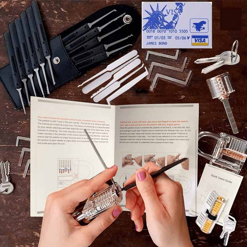 Lock Pick Set 25 Pieces Picking Tool, Lockpick Set with Black Picking Tools Kit Pad Lock Set for ...