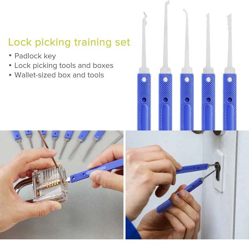 27 Pieces Lock Picking Kit Includes 3 Transparent Practice Locks and 5 ...
