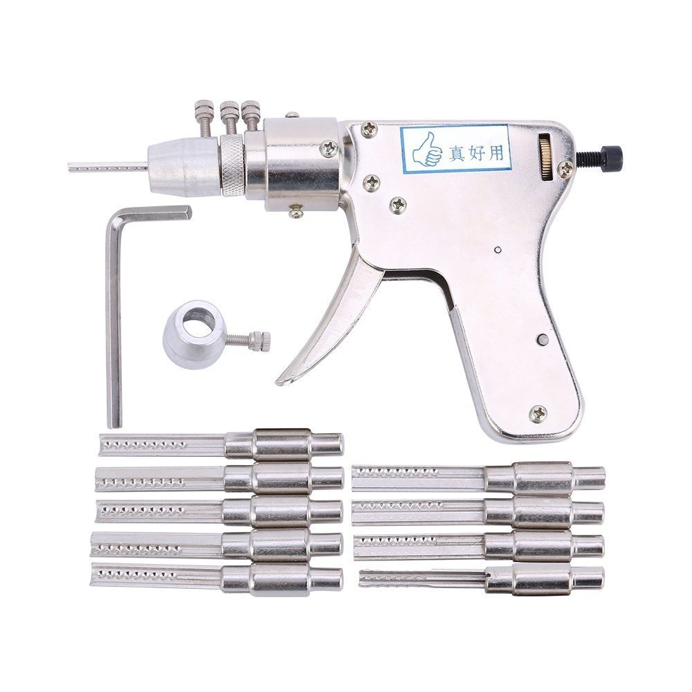 Dimple Lock Bump Gun Tool Set With 10 Pieces Bump Key Tips, Lock Pick ...