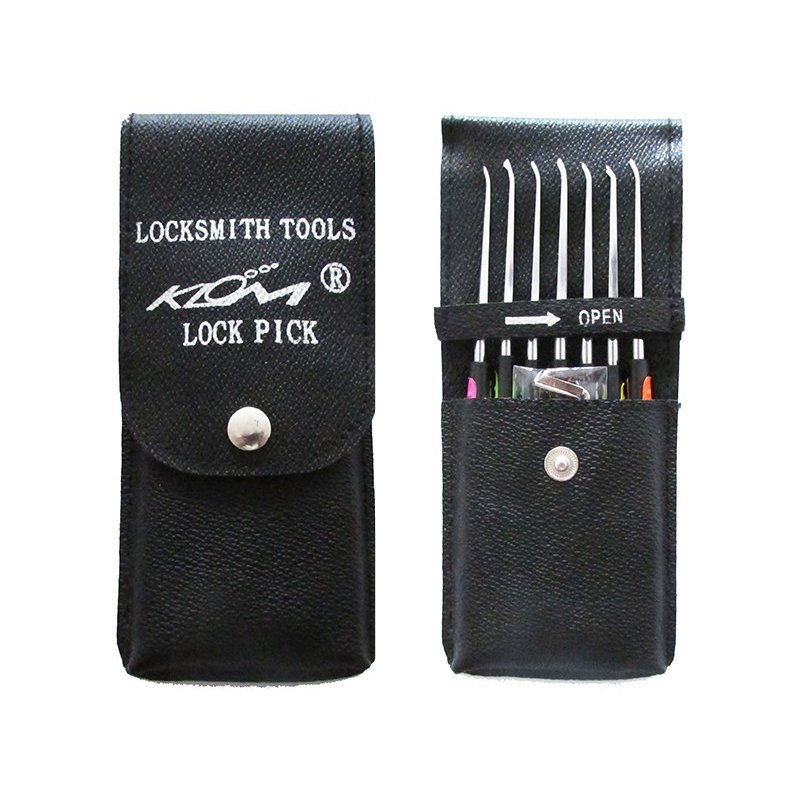 7 Pieces Hook Lock Pick Set with Colored Handle