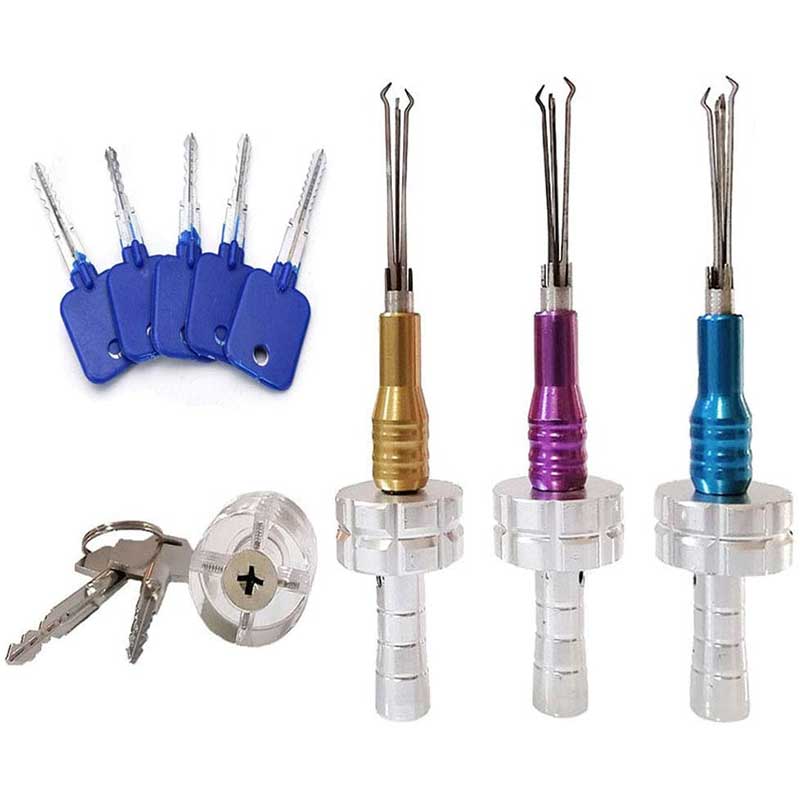 3 Pieces Adjustable Cross Lock Pick Set with 5 Pieces Cross Locks Try ...