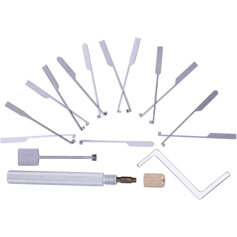 14 Pieces Dimple Lock Pick Set with 2 Pieces Transparent Lock