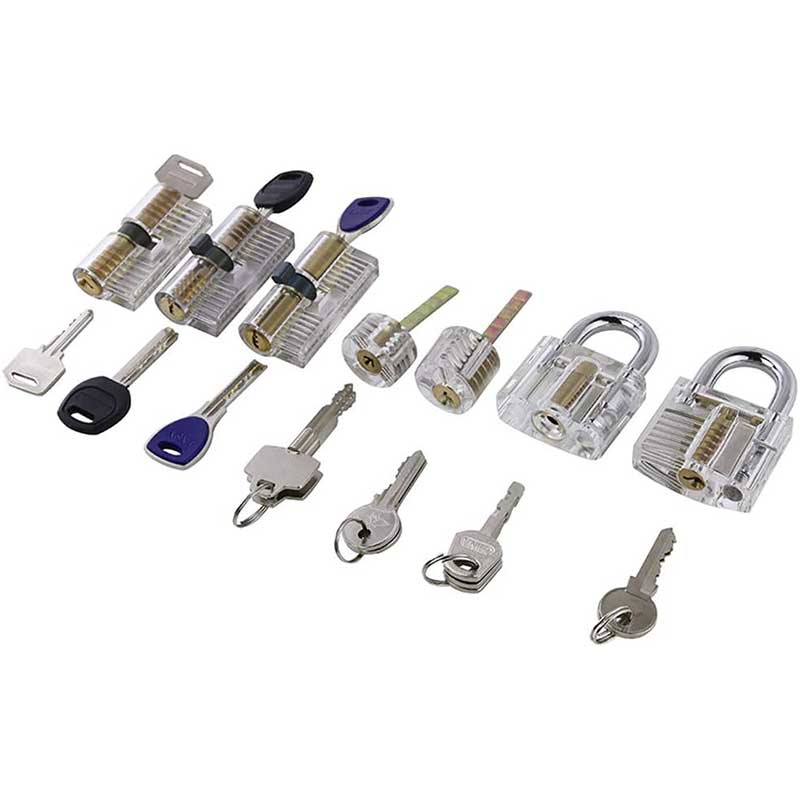 7 Pieces Transparent Practice Lock Set, Lock Picking Training Tool for ...