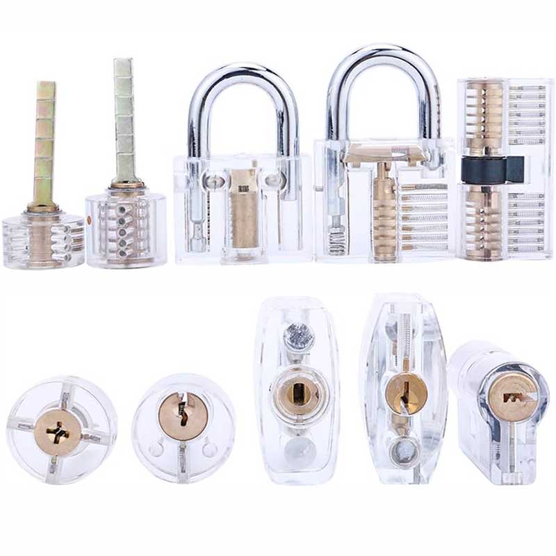 5 Pieces Transparent Practice Lock Set, Lock Picking Training for ...