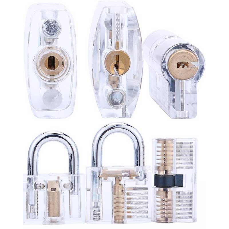 3 Pieces Transparent Practice Lock Set, Lock Picking Tools for Beginner ...