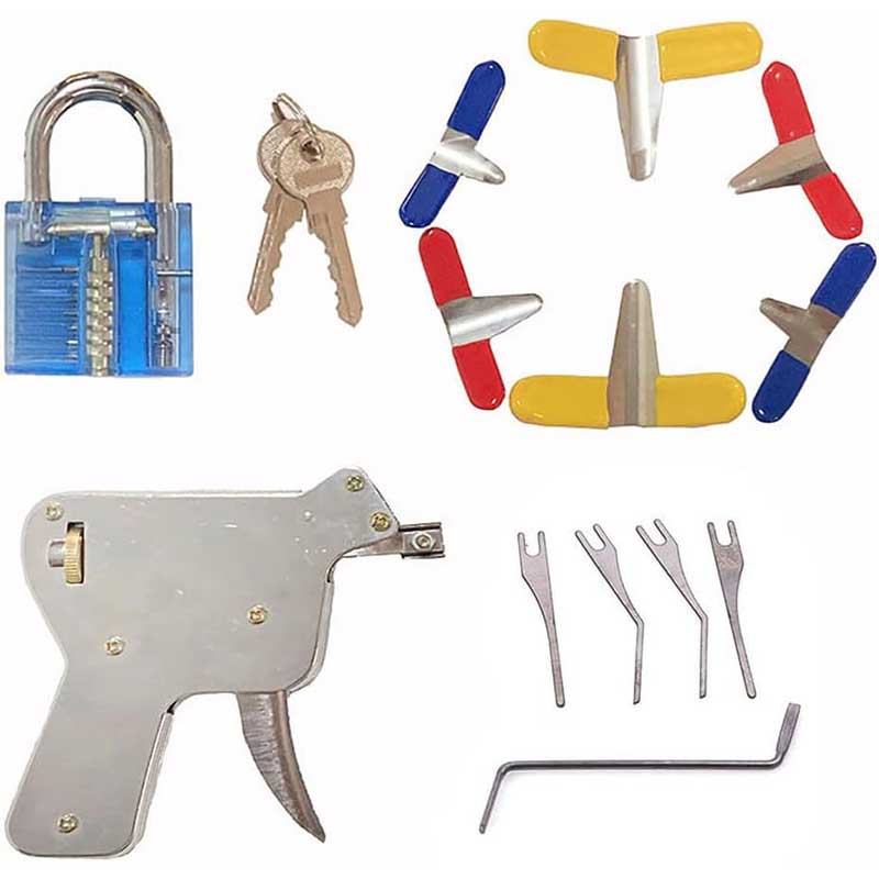 26 Pieces Lock Pick Set Includes 1 Lock Pick Gun, 1 Transparent Padlock ...