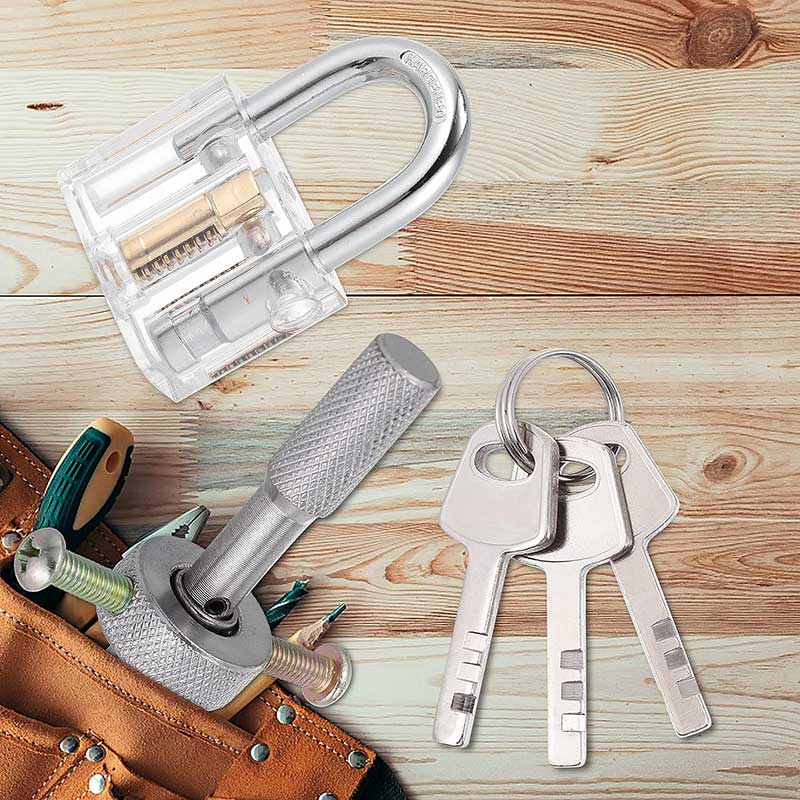 Disc Detainer Lock Pick Tool with Transparent Blade Lock