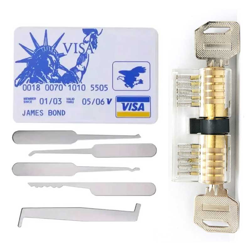 Portable Credit Card Lock Pick Kit with Transparent Double-Side ...