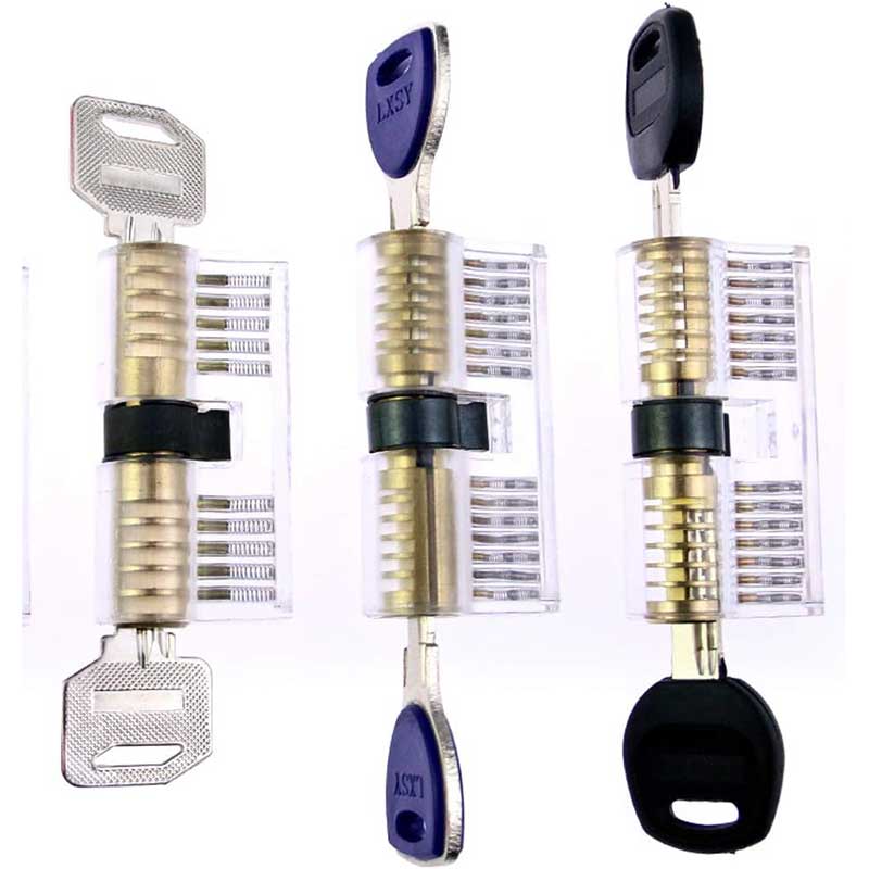 13 Pieces Dimple Lock Pick Kit Includes 3 Pieces Transparent Practice ...