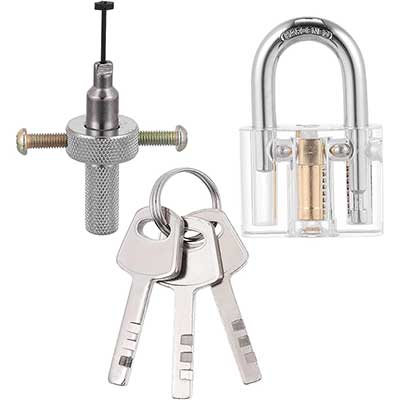 Disc Detainer Lock Pick Tool with Transparent Blade Lock